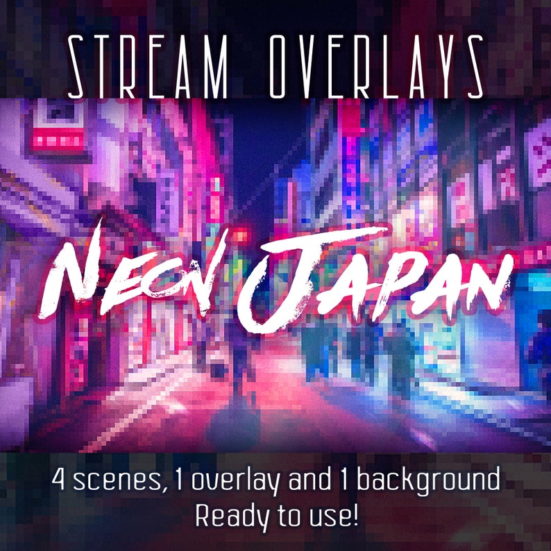 Neon Japan Stream Overlays and Scenes pack for Twitch, Youtube ...