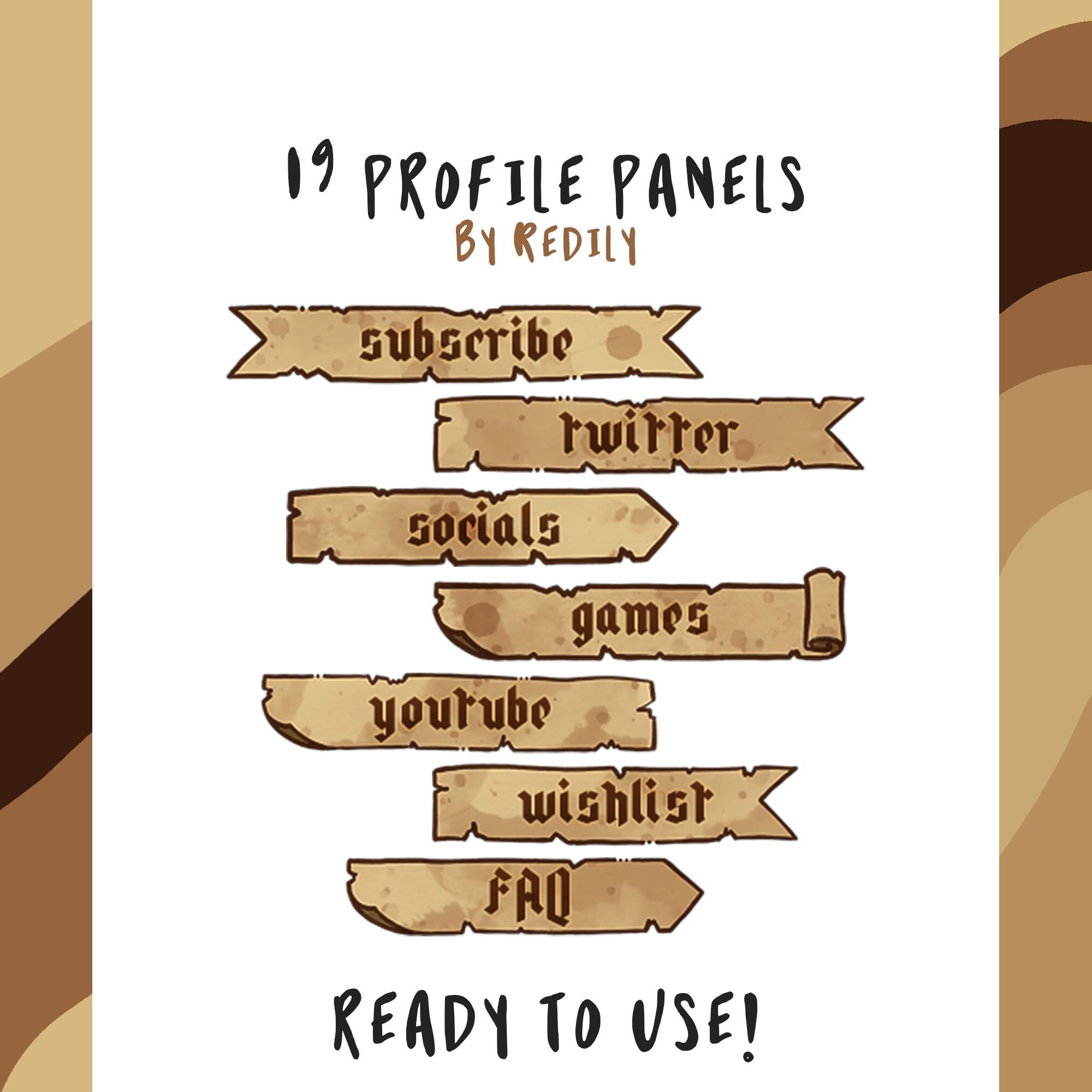 19 Vintage RPG Labels Twitch Profile Panels - Old Etiquette - Medieval ...