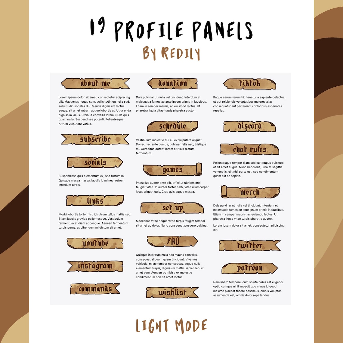 19 Vintage RPG Labels Twitch Profile Panels - Old Etiquette - Medieval ...