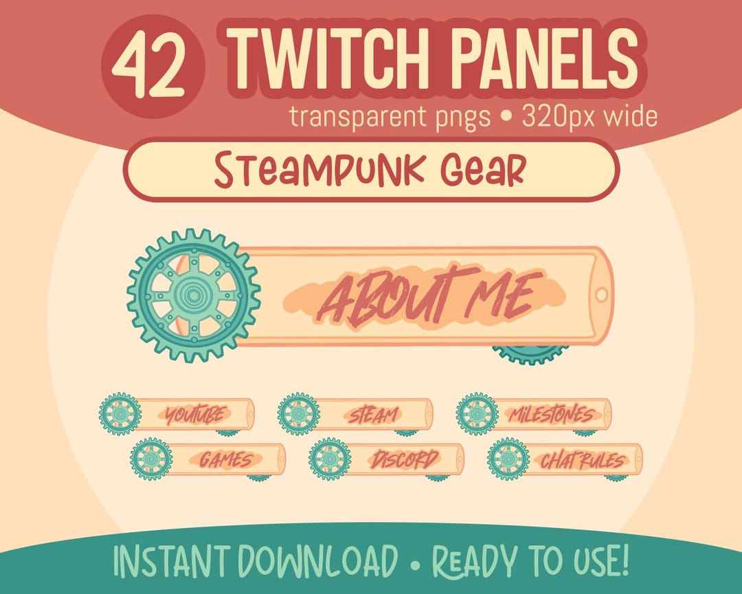 Cute and Steampunk: 42 Unique Panels for Your Twitch Channel! - Etsy