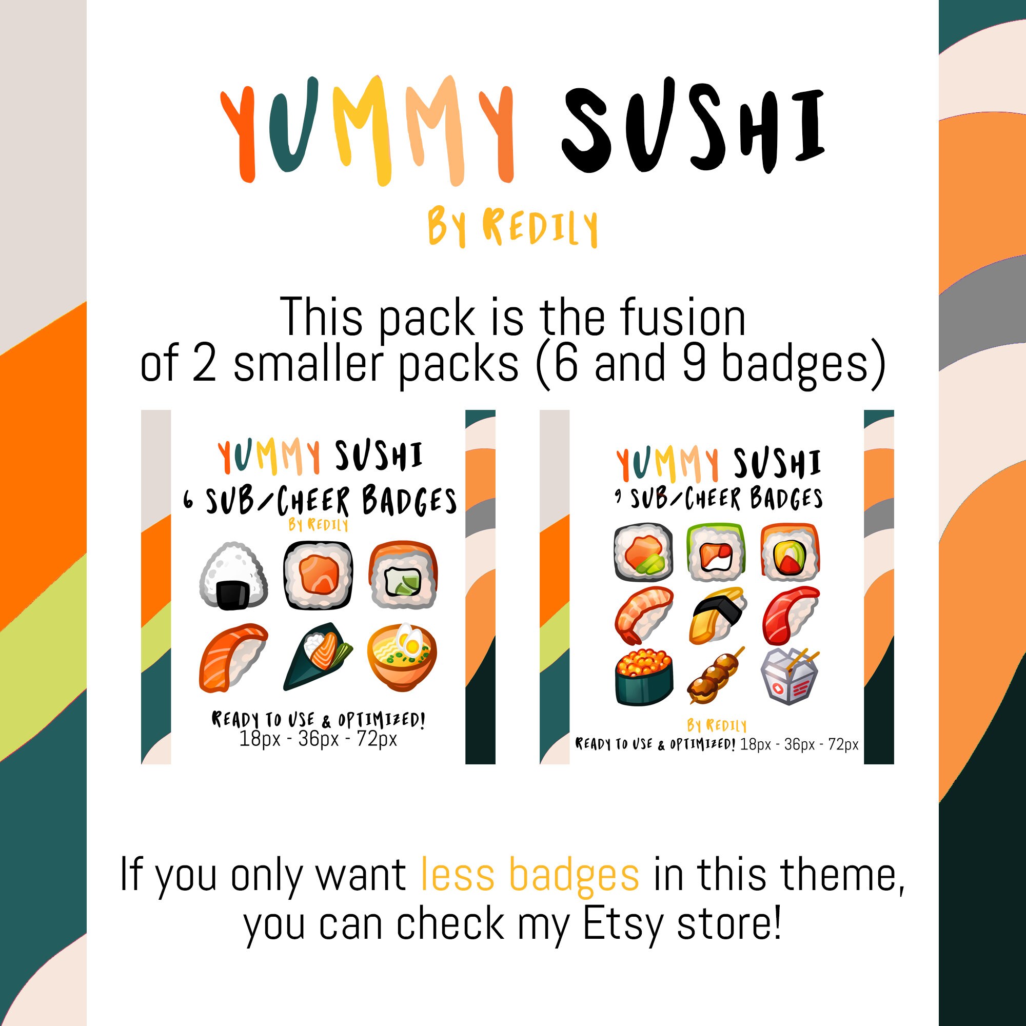 15 Yummy Japanese Sushi Sub & Cheer Badges for Twitch, Youtube and More ...