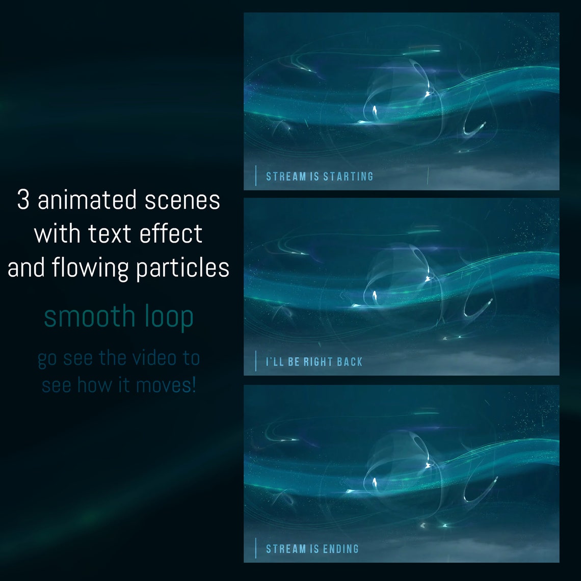 Ethereal Blue Twitch Pack With Animated Scenes, Banner, Offline Screen ...