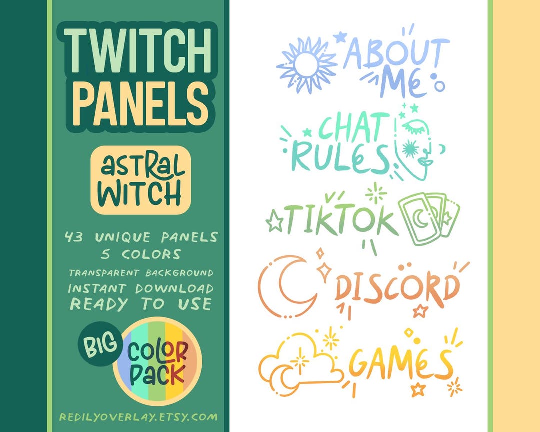 Complete Astral Panel Pack for Twitch - 43 Bio Panels in 5 Colors ...