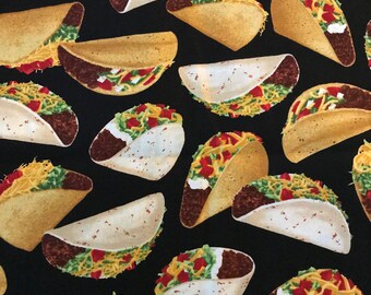 Tacos Fabric Tacos Food on Mint Green by Caja Design Tacos Mexican Food ...