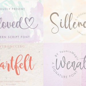 Script Font Bundle, Wedding Font Bundle, Handwritten Font, Script Font, Cricut Font, Cursive ...