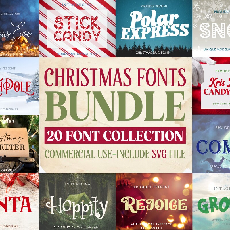 Christmas Fonts - Etsy