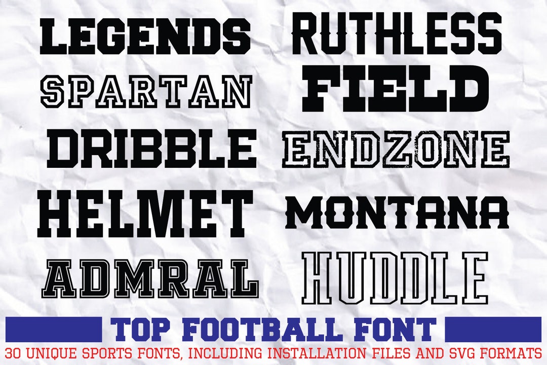 Football Fonts Budle , Varsity Font Bundle, University Fonts, Sport ...