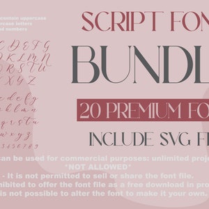 Script Font Bundle, Wedding Font Bundle, Handwritten Font, Script Font, Cricut Font, Cursive ...