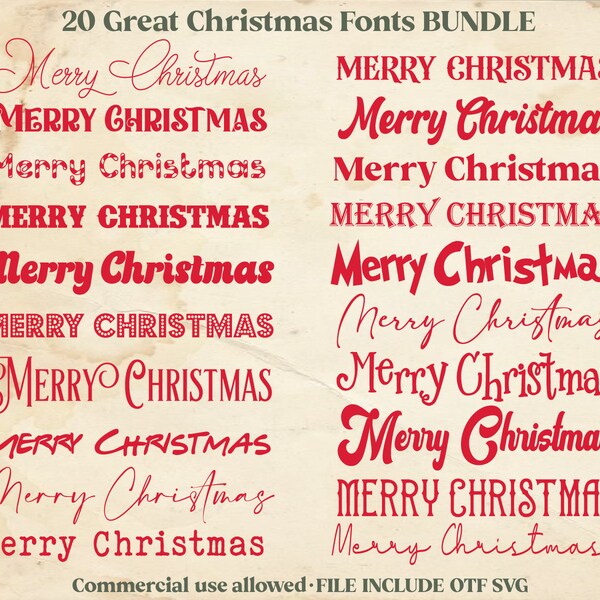 Christmas Fonts - Etsy