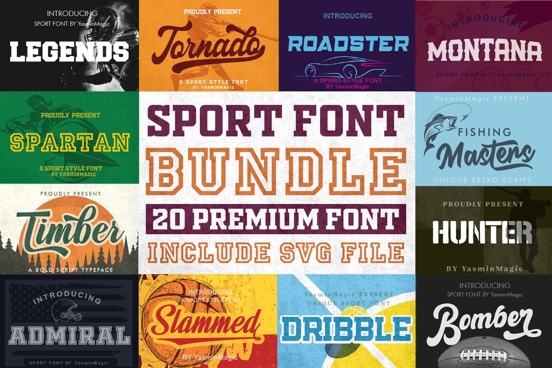 Sport Font Bundle Svg, Sport Alphabet Svg, Sport Numbers Svg, Athletic ...