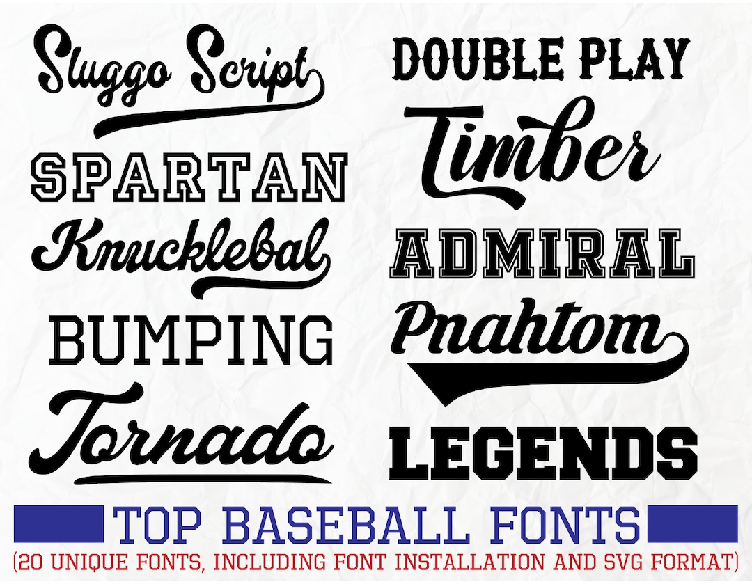 Baseball Font Bundle, Baseball Letters, 20 Baseball Fonts for Cricut ...