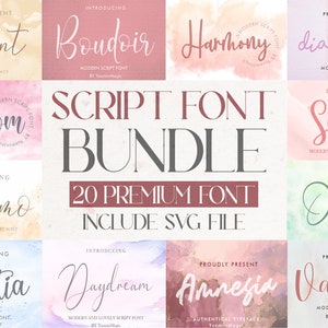 Script Font Bundle, Wedding Font Bundle, Handwritten Font, Script Font, Cricut Font, Cursive ...