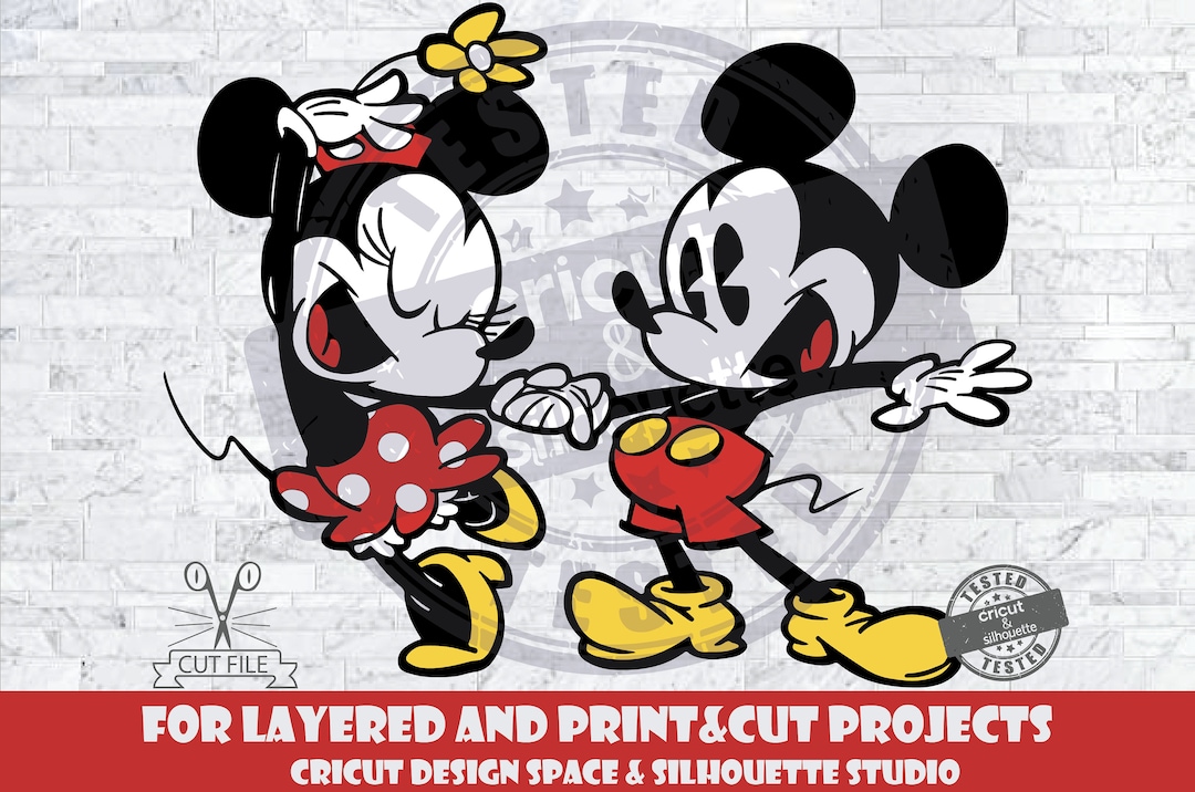 Mickey and Minnie Mouse Dancing SVG Design Files for Cricut Silhouette ...