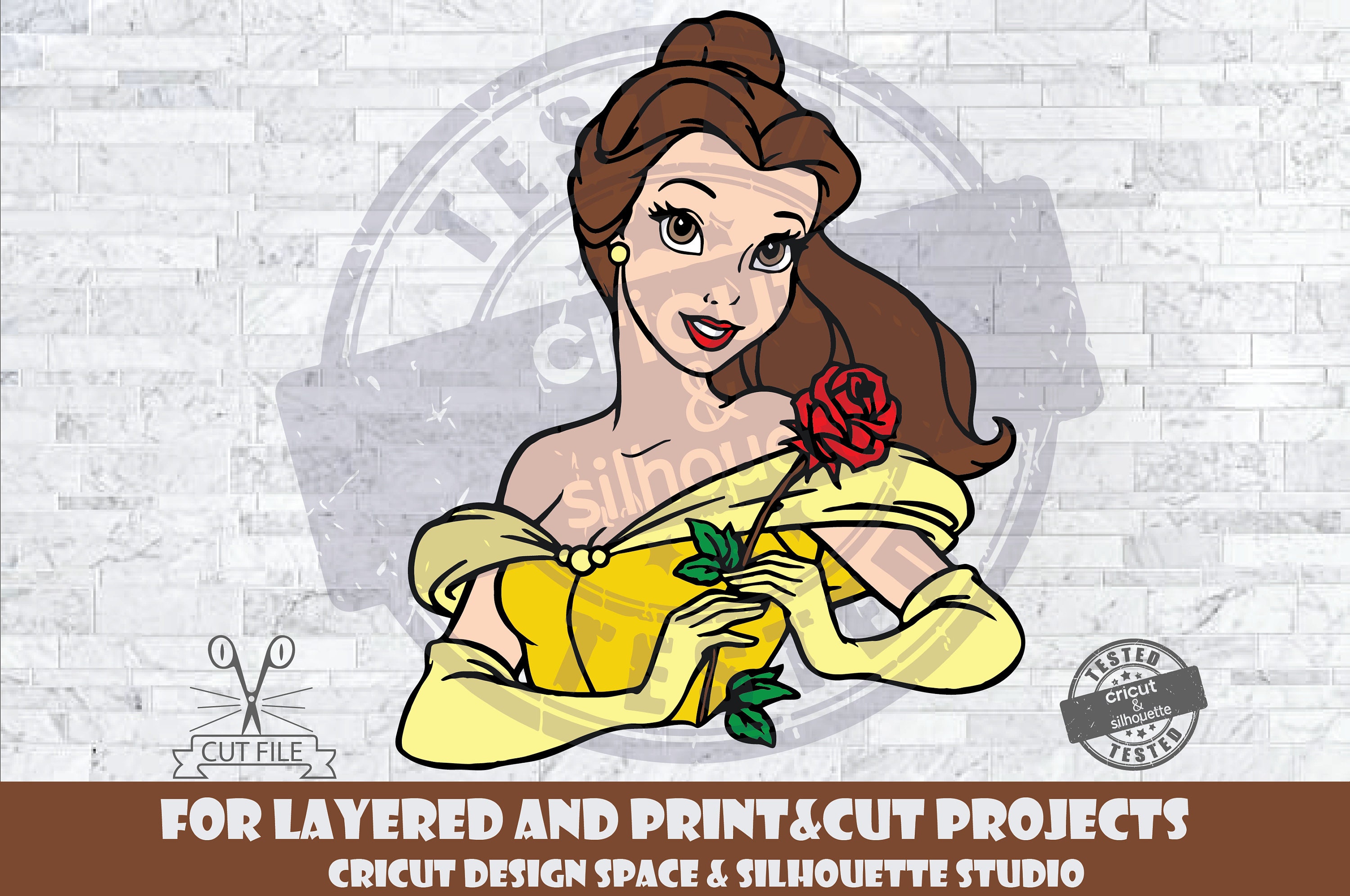Belle SVG Design Files for Cricut Silhouette Cut Files Layered - Etsy