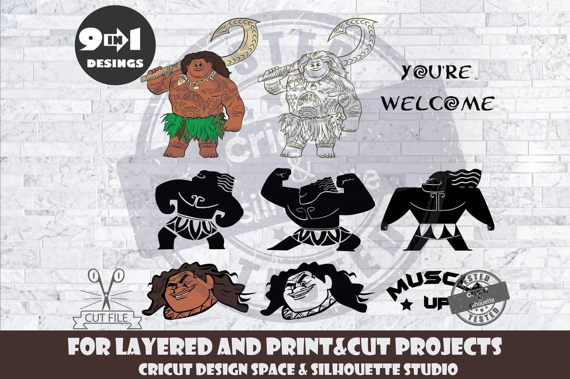 Moana SVG Maui Bundle SVG Design Files for Cricut Silhouette - Etsy