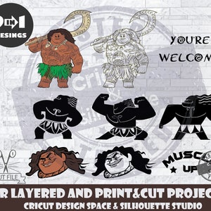 Moana SVG Maui Bundle SVG Design Files for Cricut Silhouette Cut Files ...