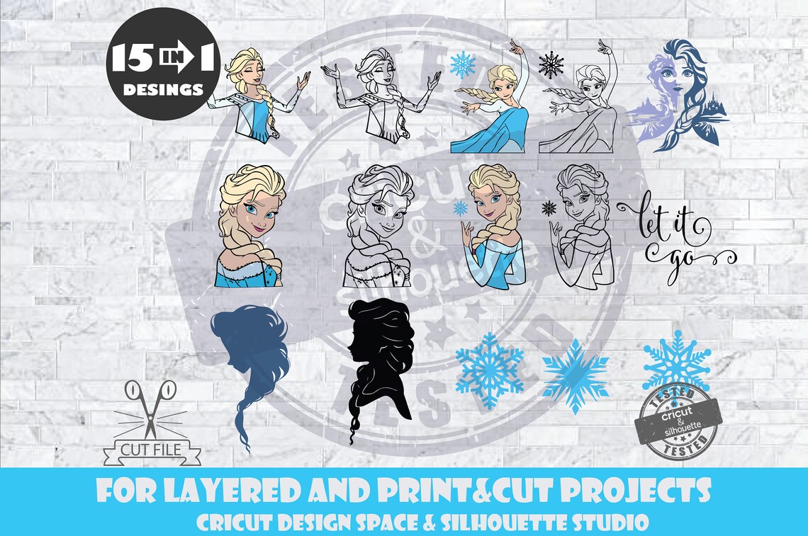 Frozen SVG Elsa Bundle SVG Design Files for Cricut Silhouette Cut Files ...