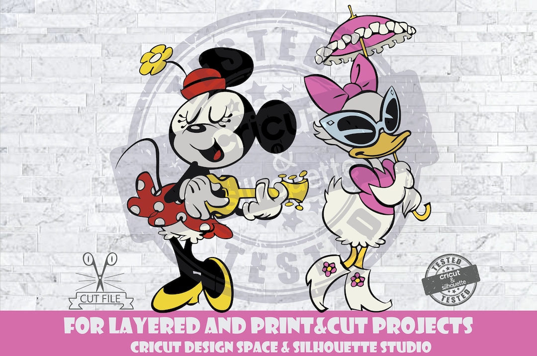Minnie and Daisy SVG Design Files for Cricut Silhouette Cut - Etsy