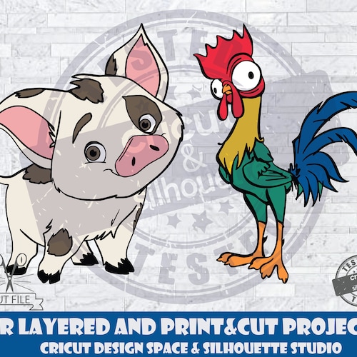 Moana SVG Hei Hei and Pua SVG Design Files for Cricut - Etsy