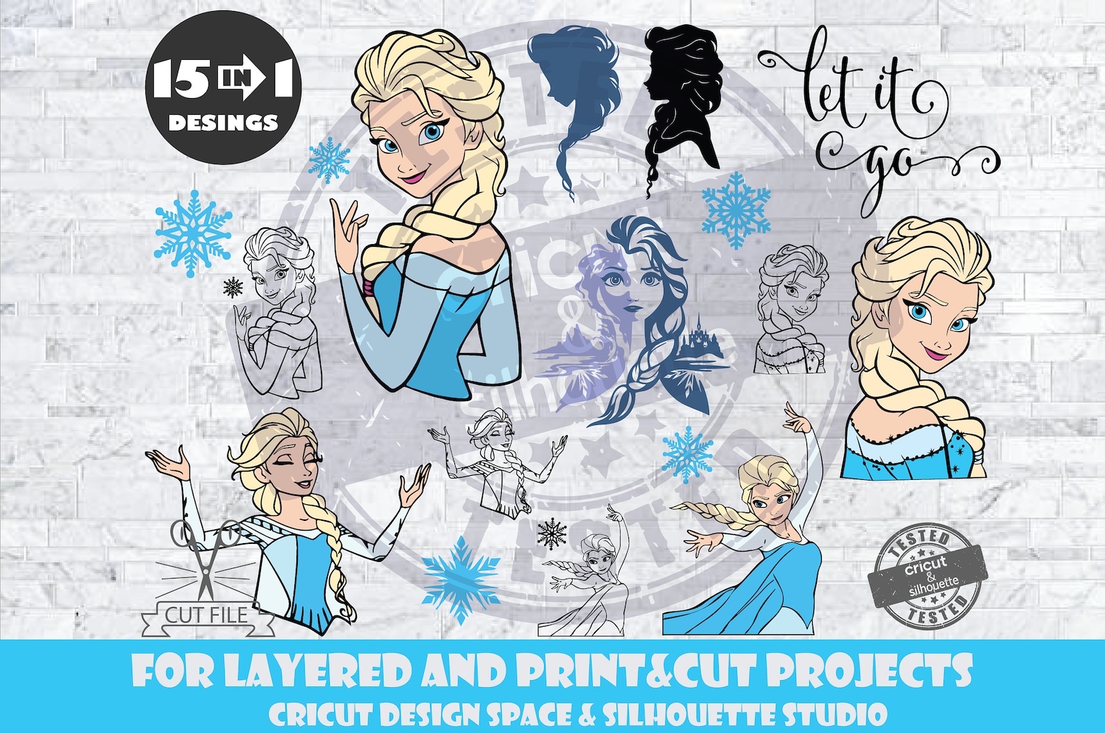 Frozen SVG Elsa Bundle SVG Design Files for Cricut Silhouette - Etsy