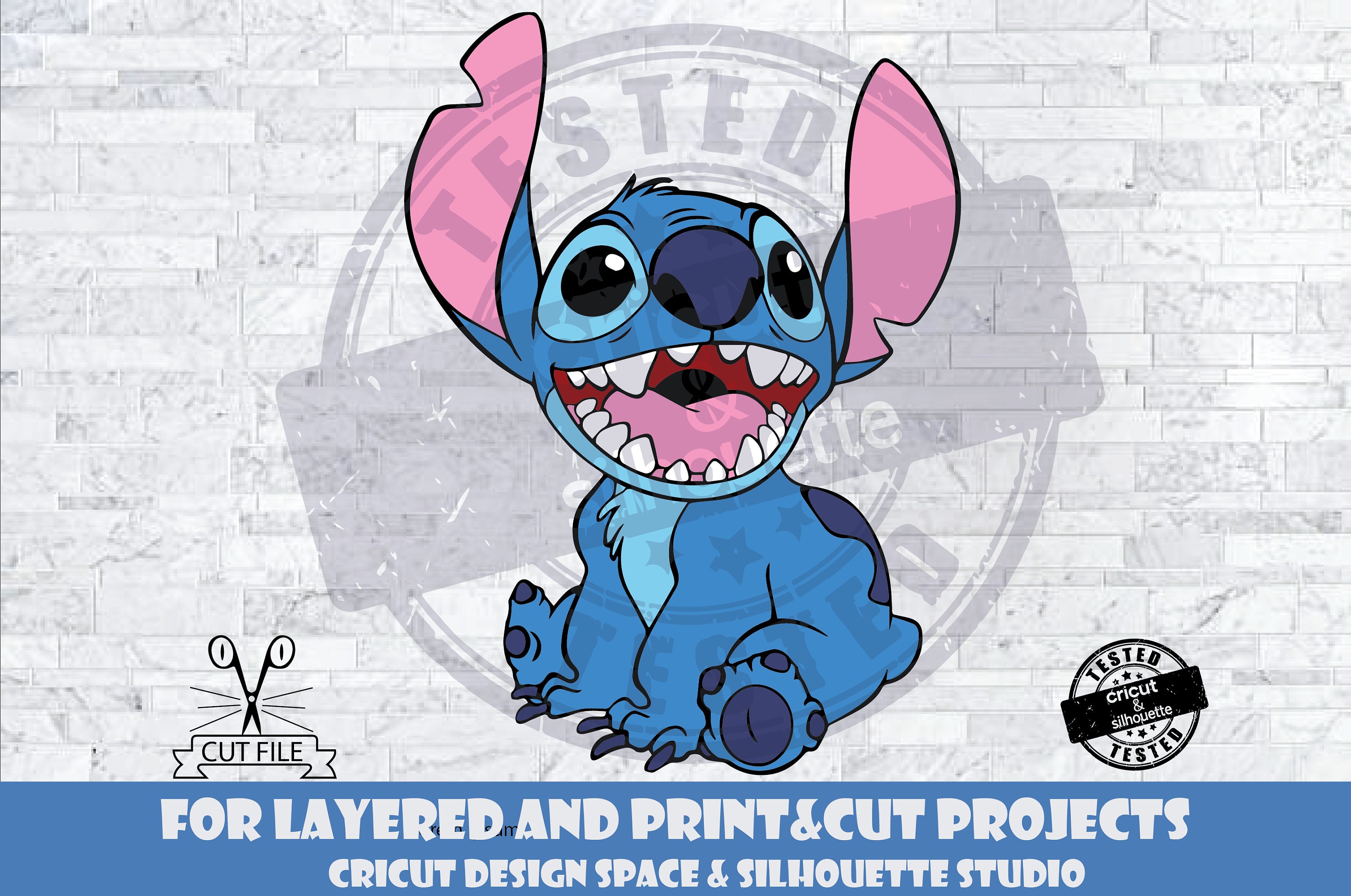 Stitch SVG Design Files for Cricut Silhouette Cut Files Layered and ...