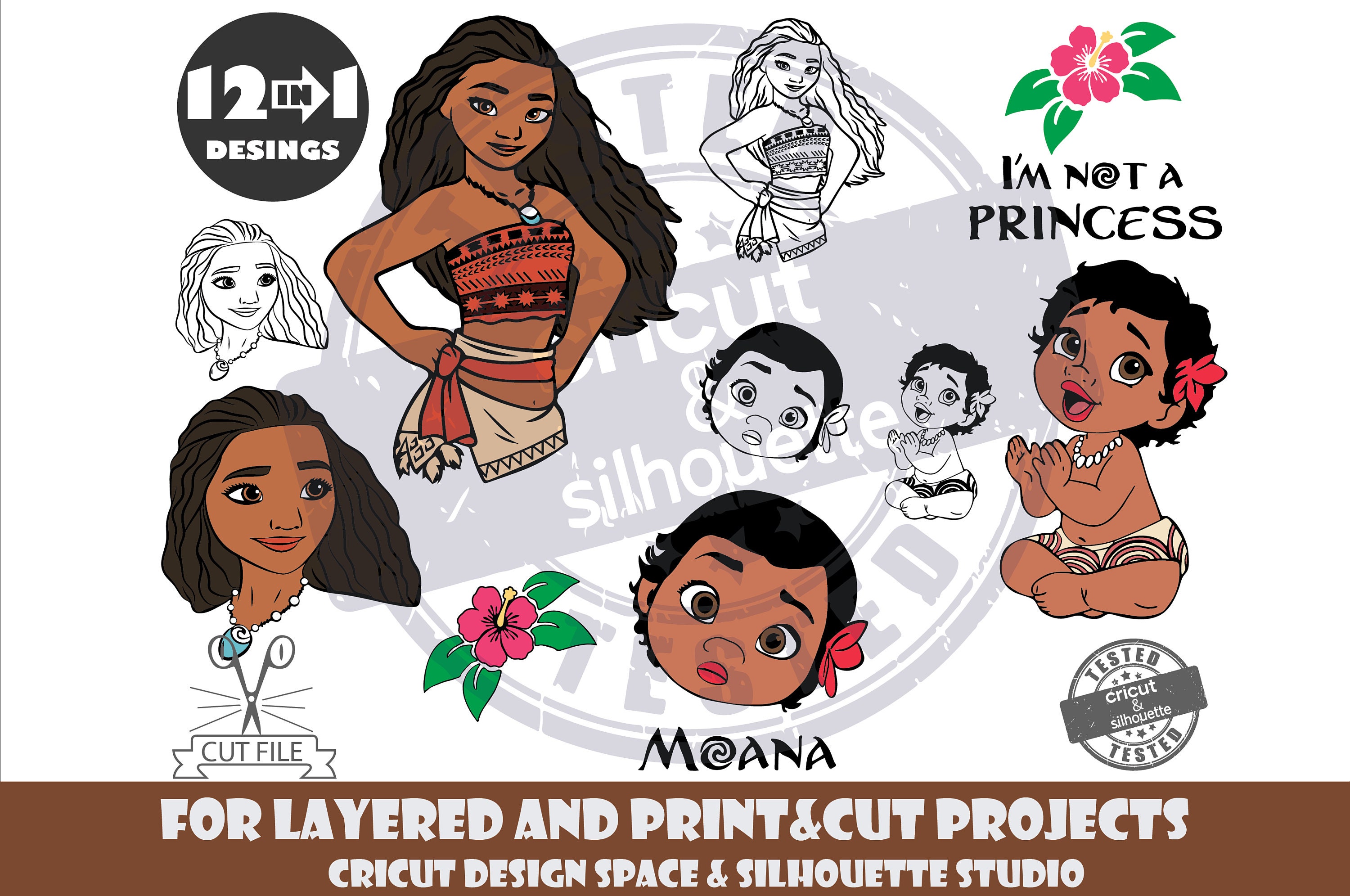 Papercraft Craft Supplies & Tools Moana birthday cricut cut file hei ...