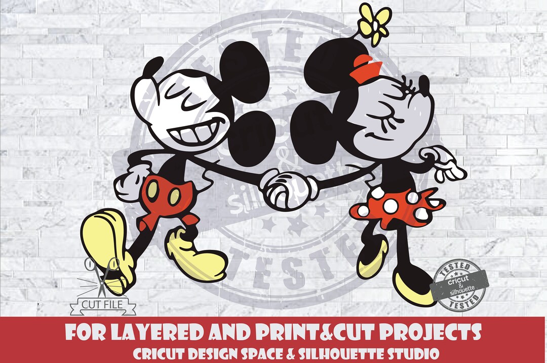 Mickey and Minnie Mouse SVG Design Files for Cricut Silhouette Cut ...