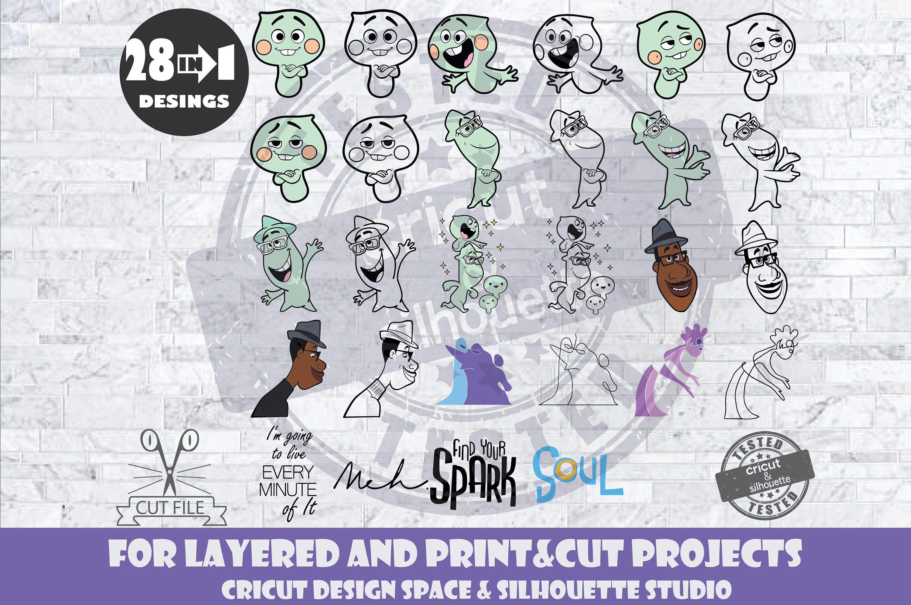 Soul Bundle SVG 22 SVG Joe Gardner SVG Design Files for Cricut | Etsy