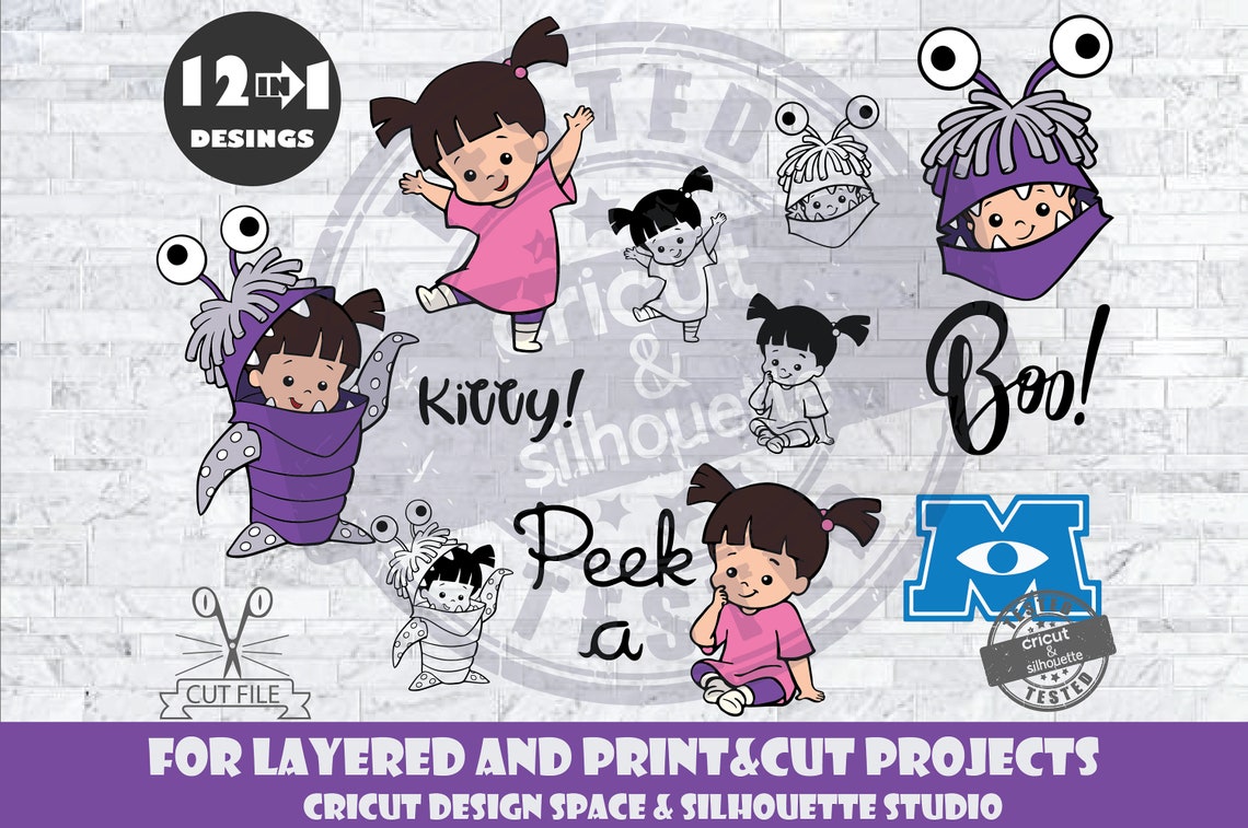 Monsters Inc SVG Boo Bundle SVG Design Files for Cricut Silhouette Cut ...