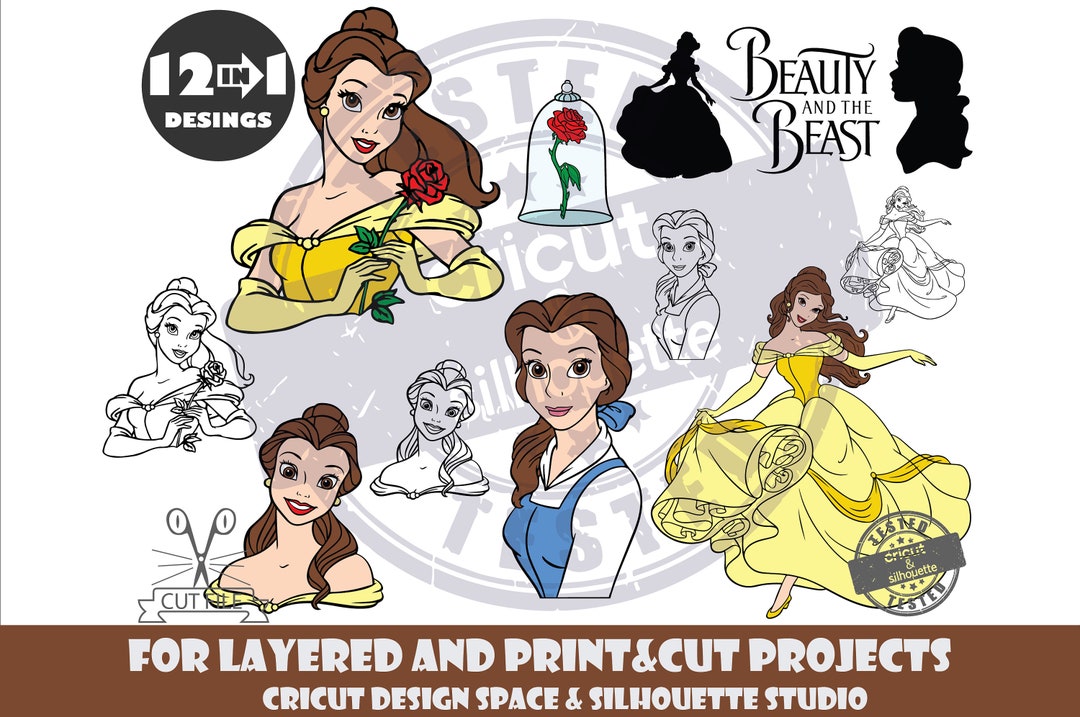 Belle Bundle SVG Design Files for Cricut Silhouette Cut Files Layered ...