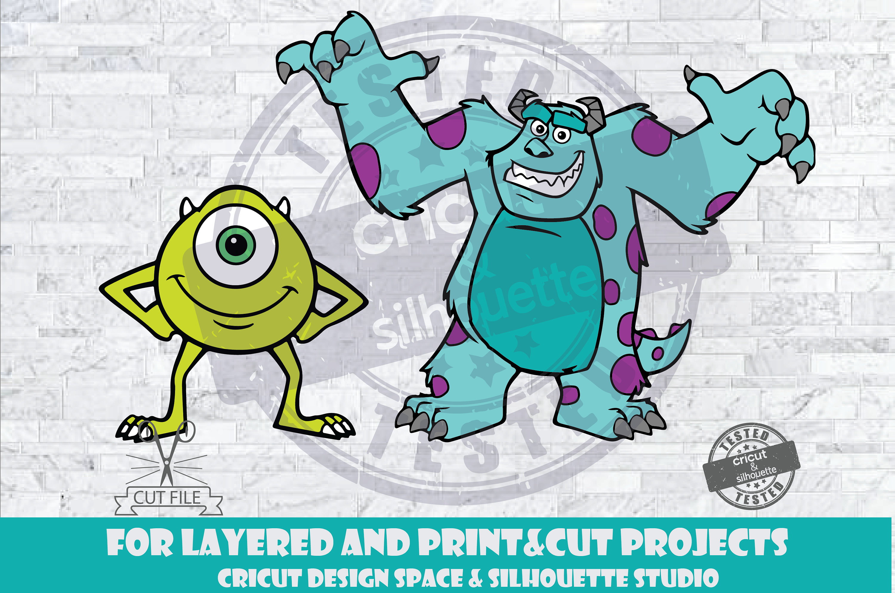 Monsters Inc SVG Mike and Sully SVG Design Files for Cricut - Etsy UK