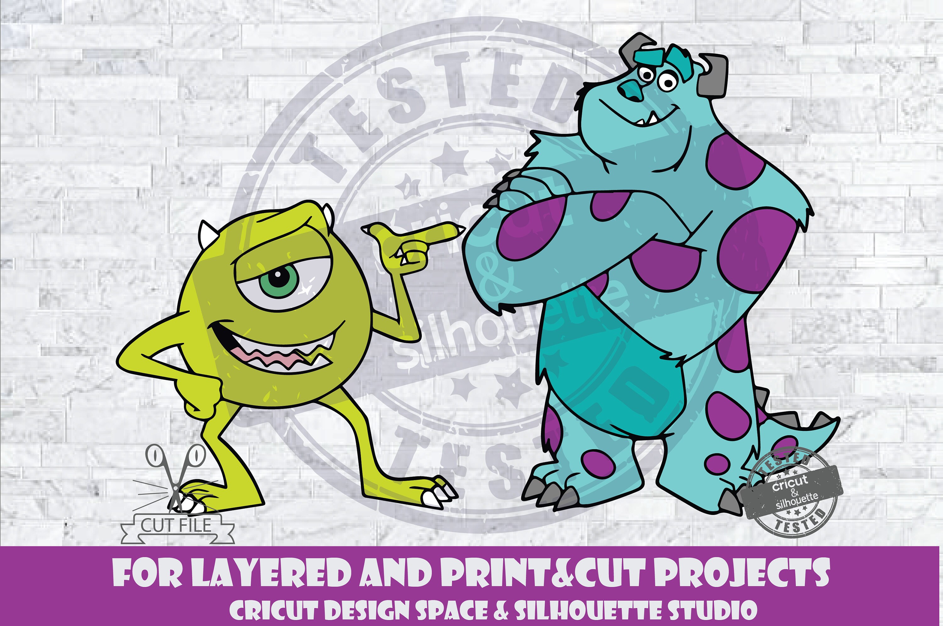 Monsters Inc SVG Mike And Sully SVG Design Files For Cricut | Etsy