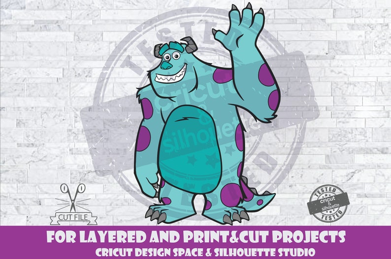 Monsters Inc SVG Sully SVG Design Files for Cricut Silhouette | Etsy