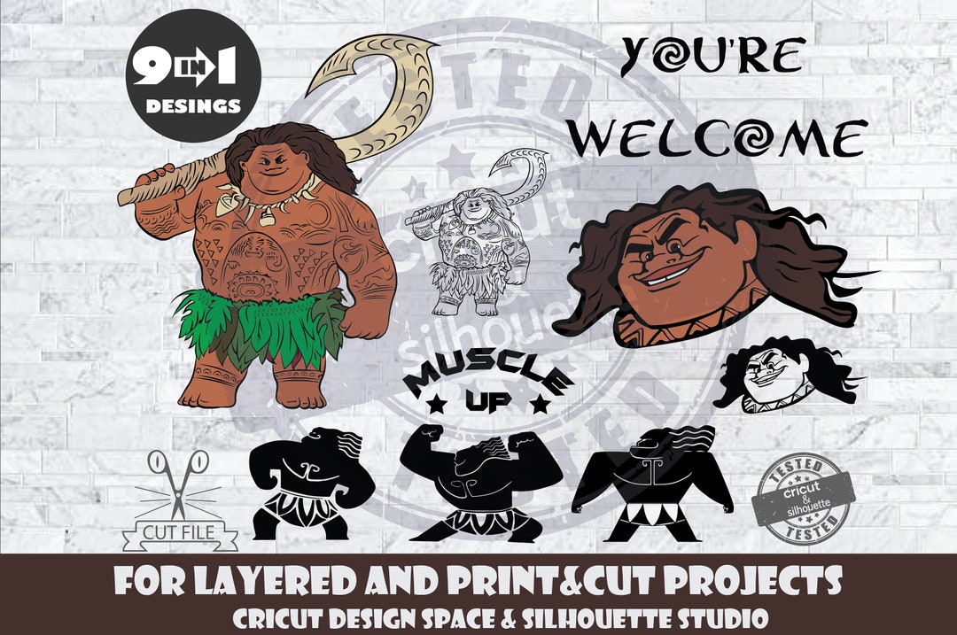 Moana SVG Maui Bundle SVG Design Files for Cricut Silhouette Cut Files ...
