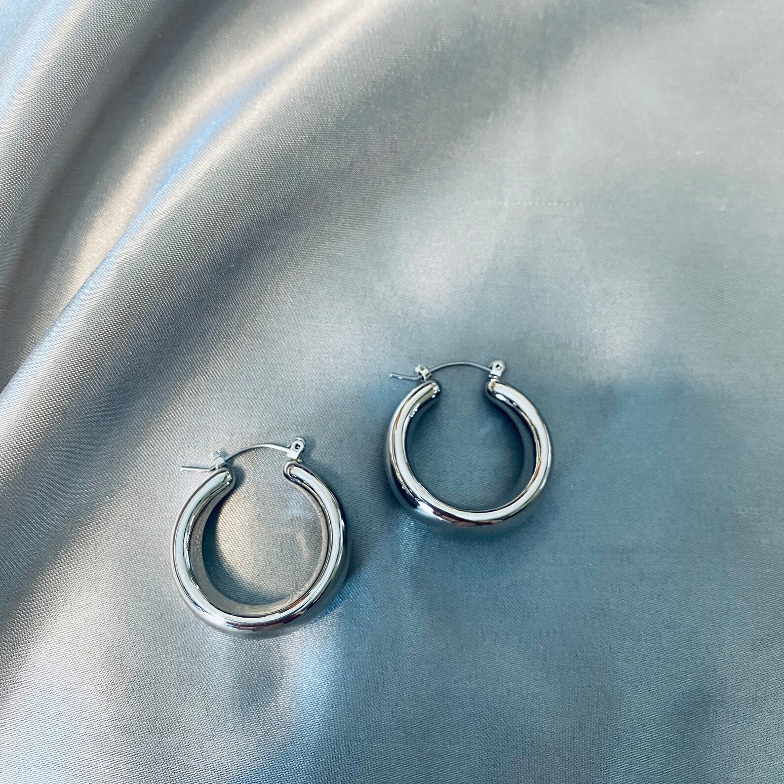 Chunky Silver Hoops Hollow Hoops Thick Hoops Gold Hoops - Etsy