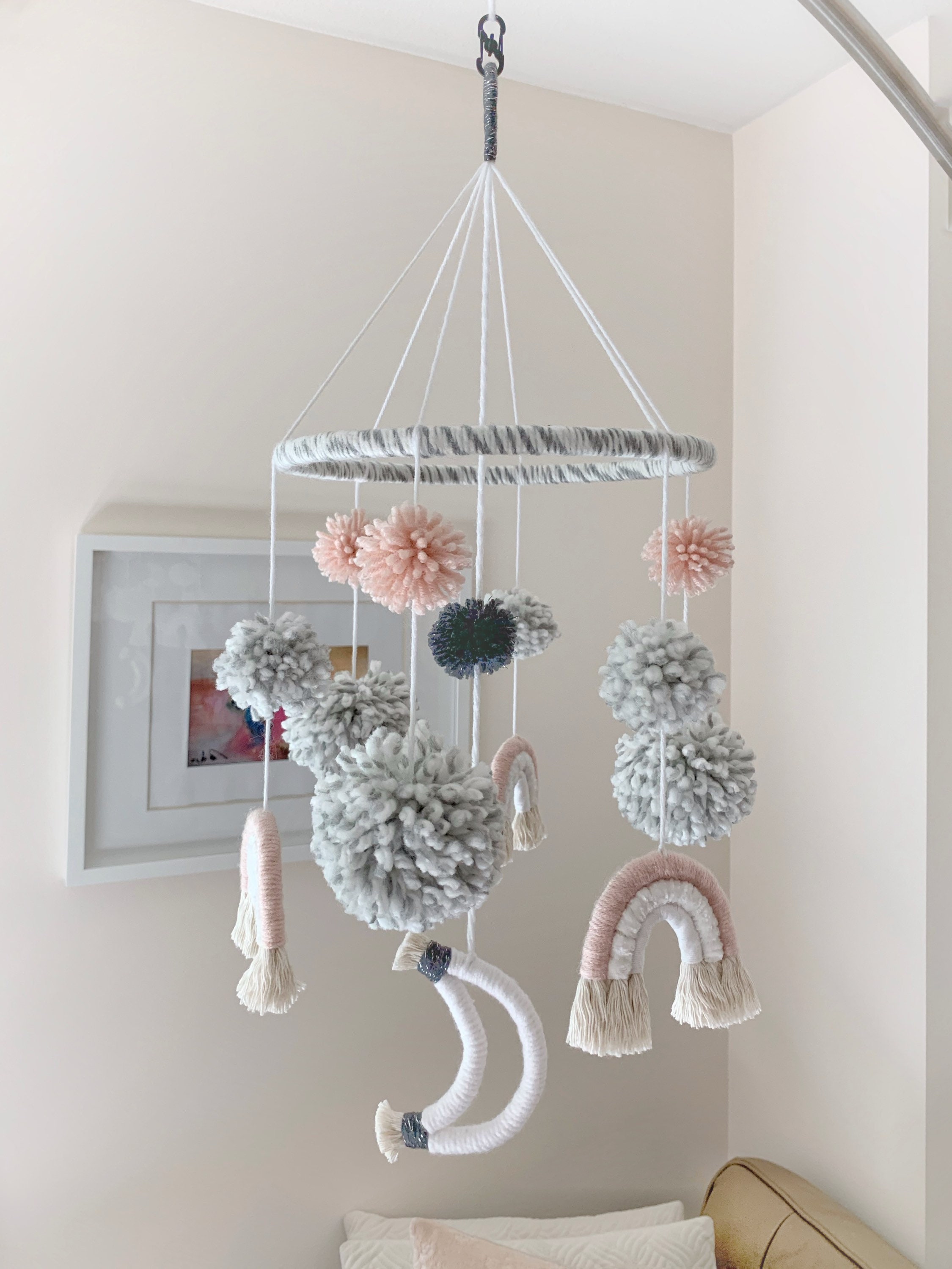 CUSTOM Macrame Rope Mobile Rainbow Mobile Nursery Decor - Etsy