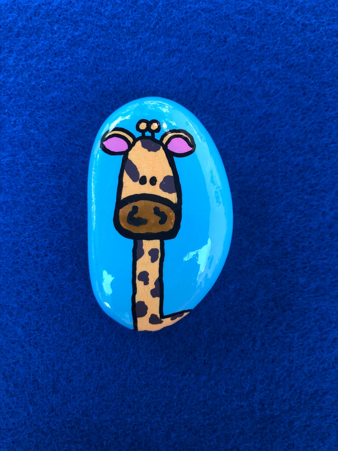 Hand Painted Giraffe Rock, Animal Lover Gift - Etsy