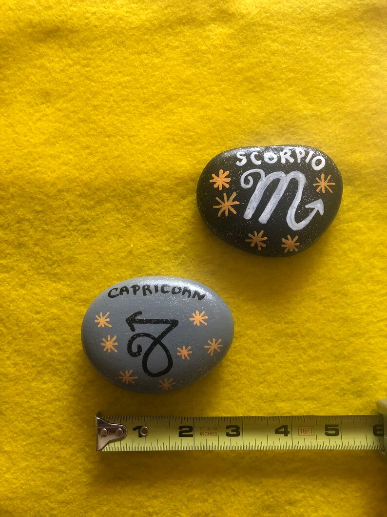 Zodiac Sign Rocks (sold Individually) - Etsy