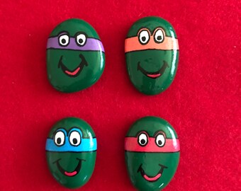 Ninja Turtle Painted Rocks - Etsy