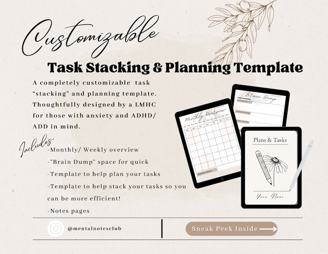 Task Stacking Planner Template - Etsy