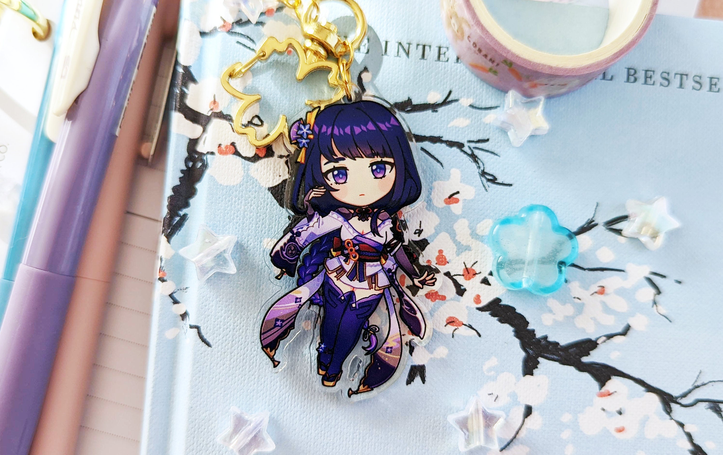 Raiden Ei Shogun Genshin Impact Acrylic Charm Keychain - Etsy