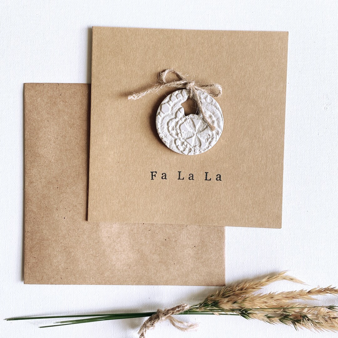 Christmas Greeting Card With Detachable Clay Decoration-tree Ornament ...
