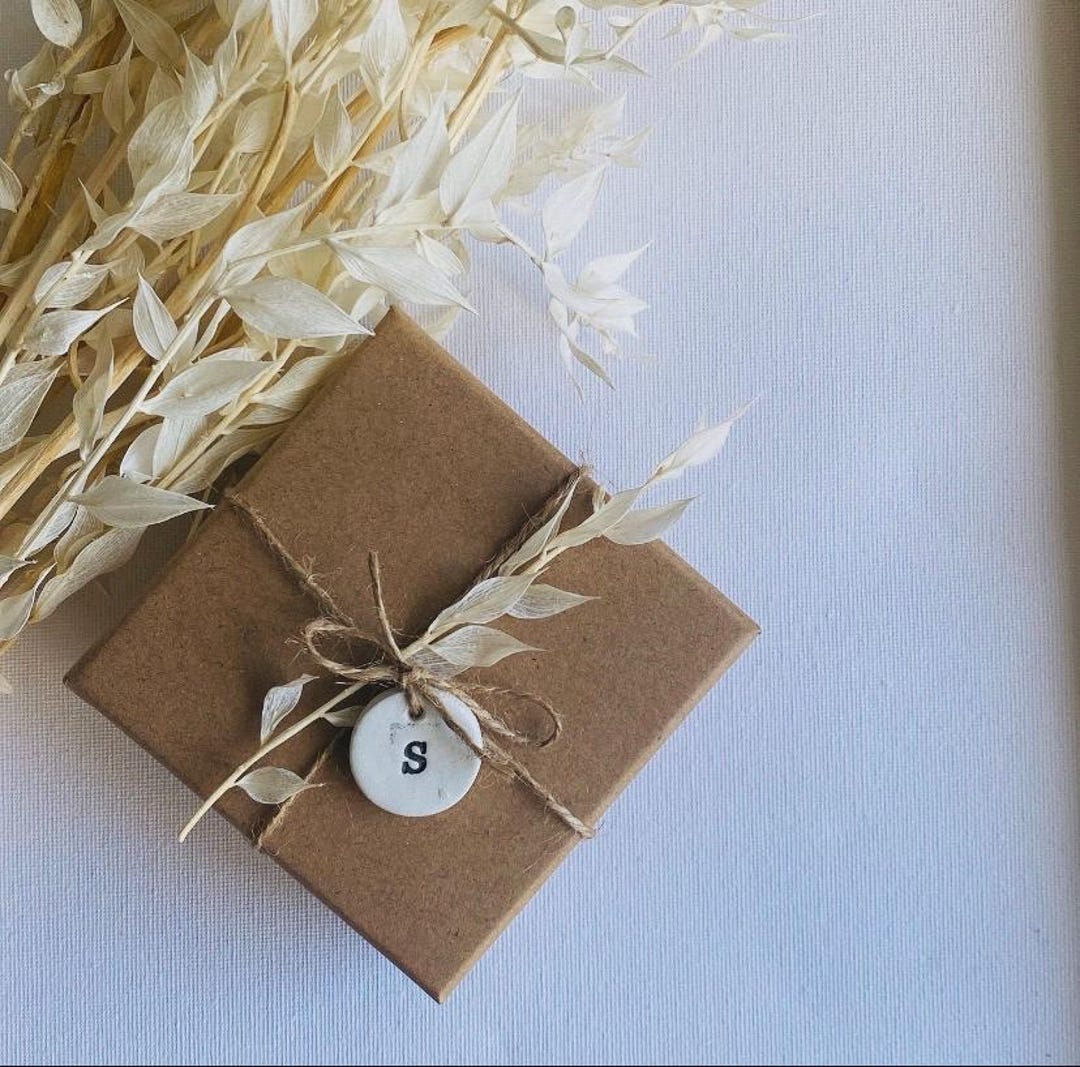 Handcrafted Clay Christmas Gift Tag, Rustic Ornament - Etsy