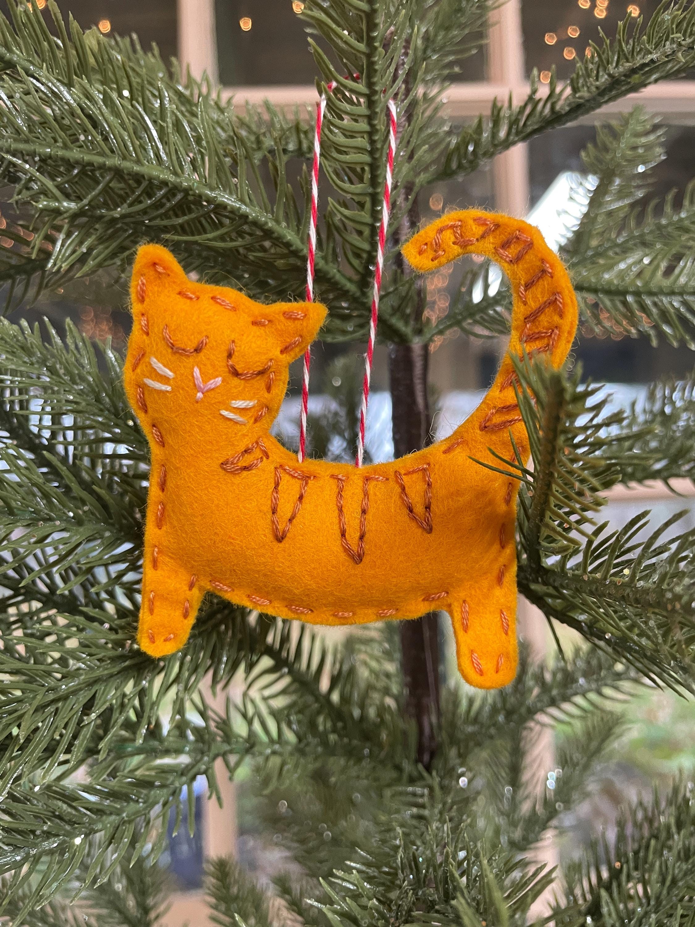 Handmade Felt Cat Christmas Ornament - Etsy