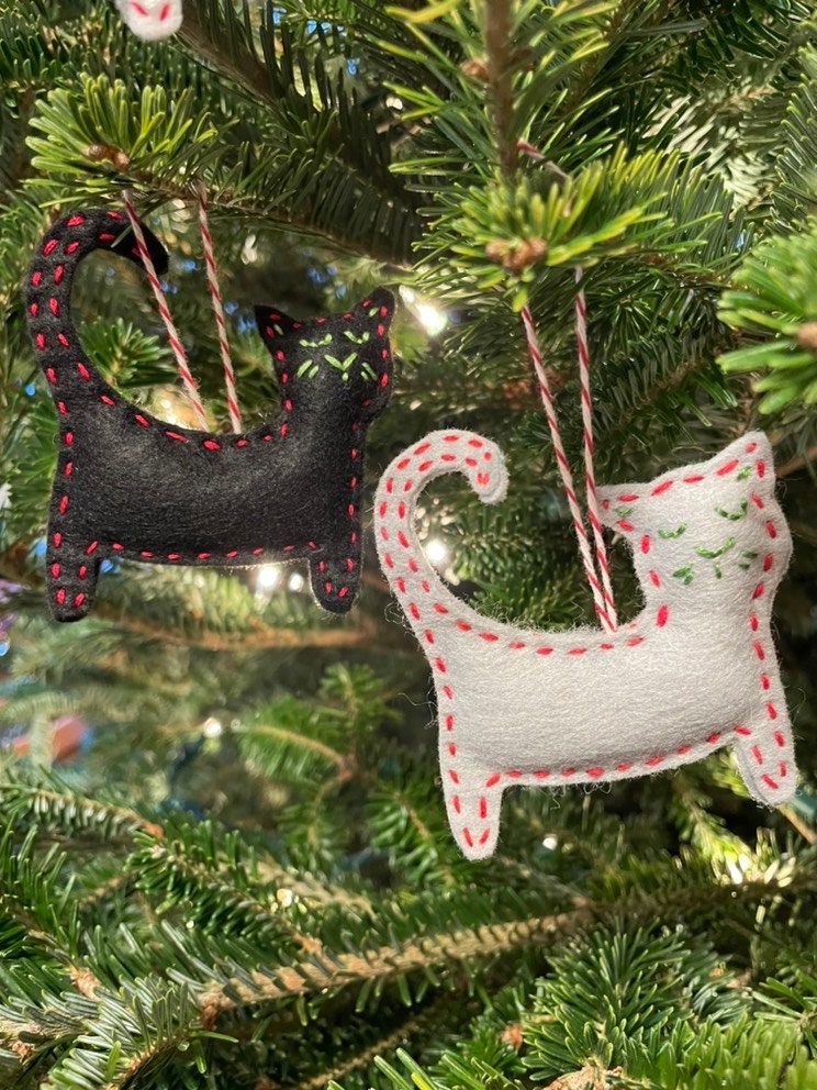 Handmade Felt Cat Christmas Ornament - Etsy
