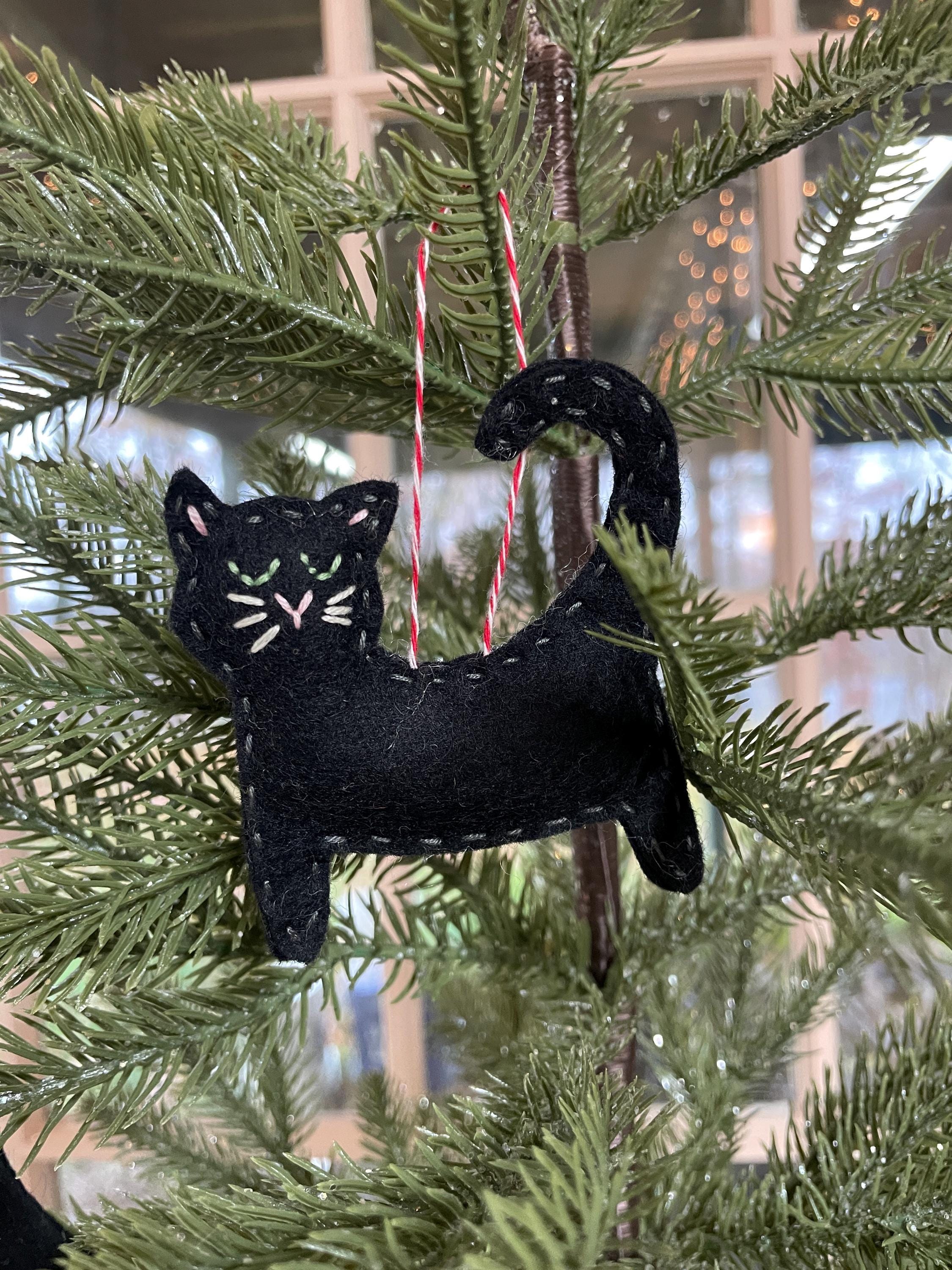 Handmade Felt Cat Christmas Ornament - Etsy