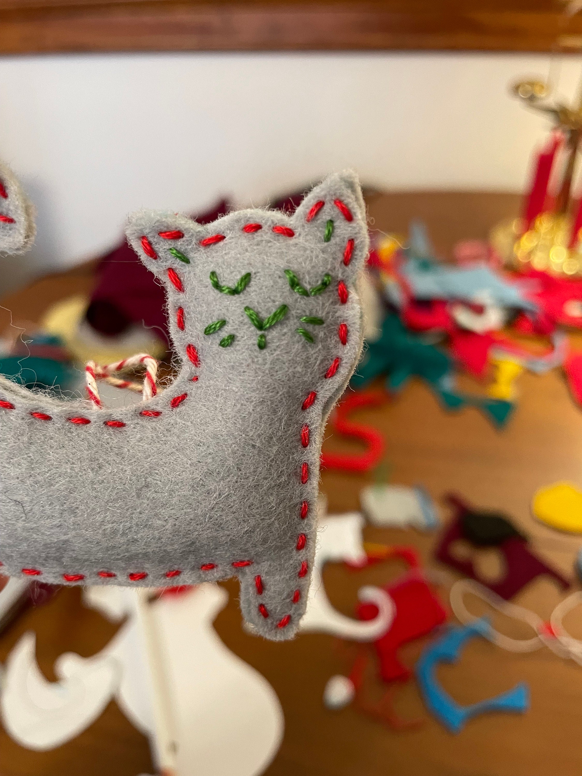 Handmade Felt Cat Christmas Ornament - Etsy