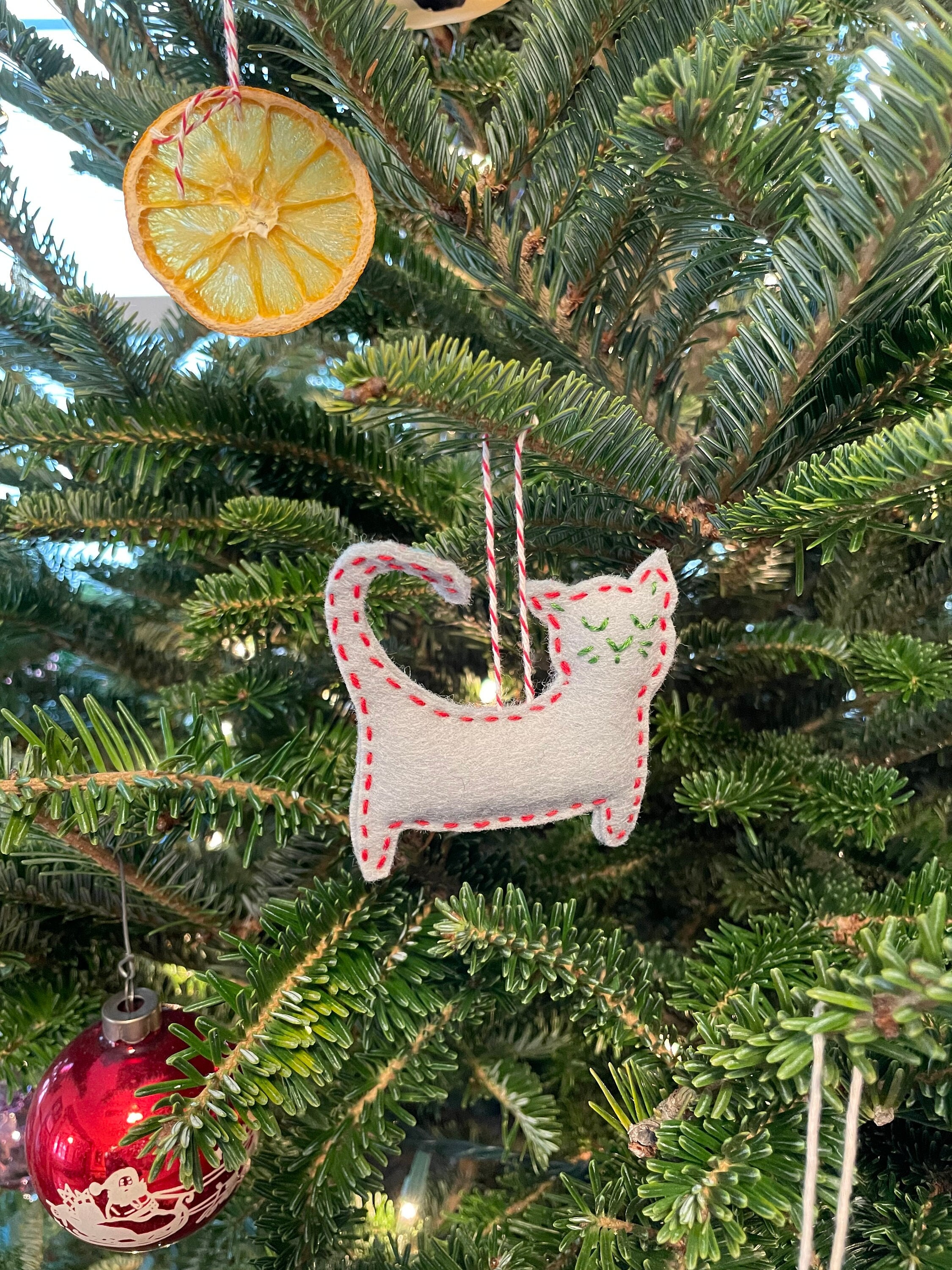 Handmade Felt Cat Christmas Ornament - Etsy