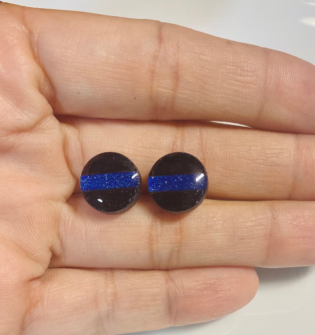 Hand Painted Thin Blue Line Wood Studs, Police Appreciation, Academy ...