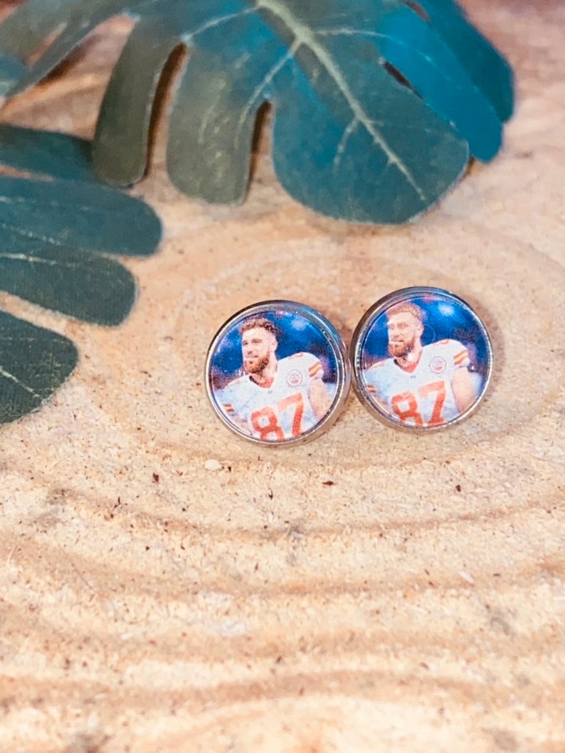 12mm Travis Kelce Patrick Mahomes Stud Earrings Kansas City - Etsy